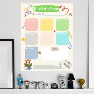 Fun & Colorful Kids Weekly Planner | Cute Owl Design | School or ...