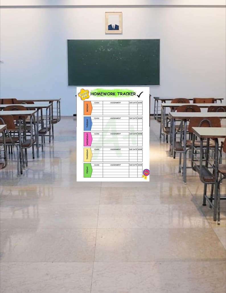 Colorful Homework Tracker Printable – Weekly Student Planner (PDF, PNG ...