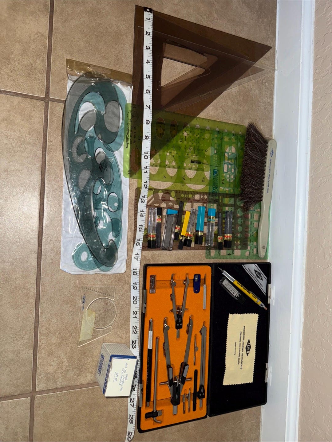 Alvin Precision Drawing Set, Pencil, Cleaning Pad/brush and Drafting ...