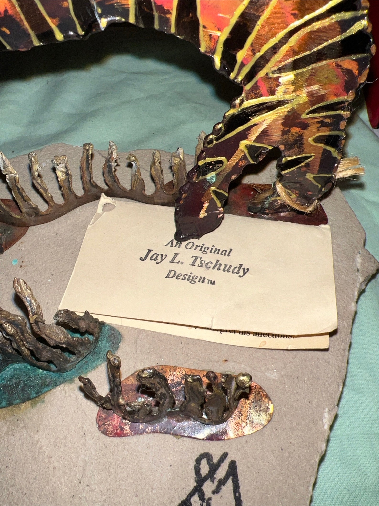 Jay L Tschudy Handcrafted Metal and Stone Art Sculpture Zebra SIGNED 10 ...