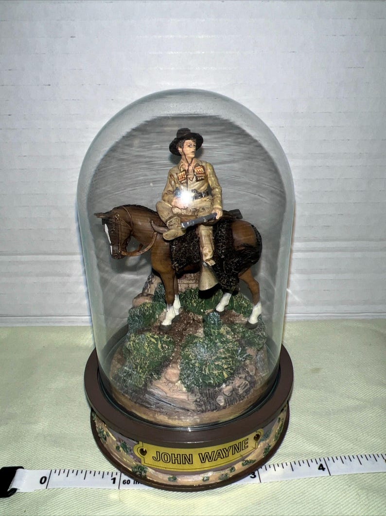Franklin Mint Hand Painted John Wayne Figure the Big Trail With Dome - Etsy
