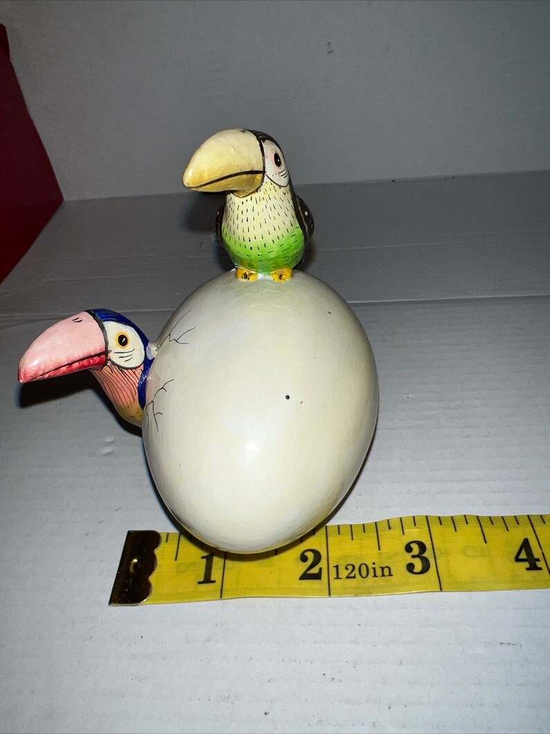 Mexico Ceramic Hatching Egg Sculpture Double Toucan - Etsy