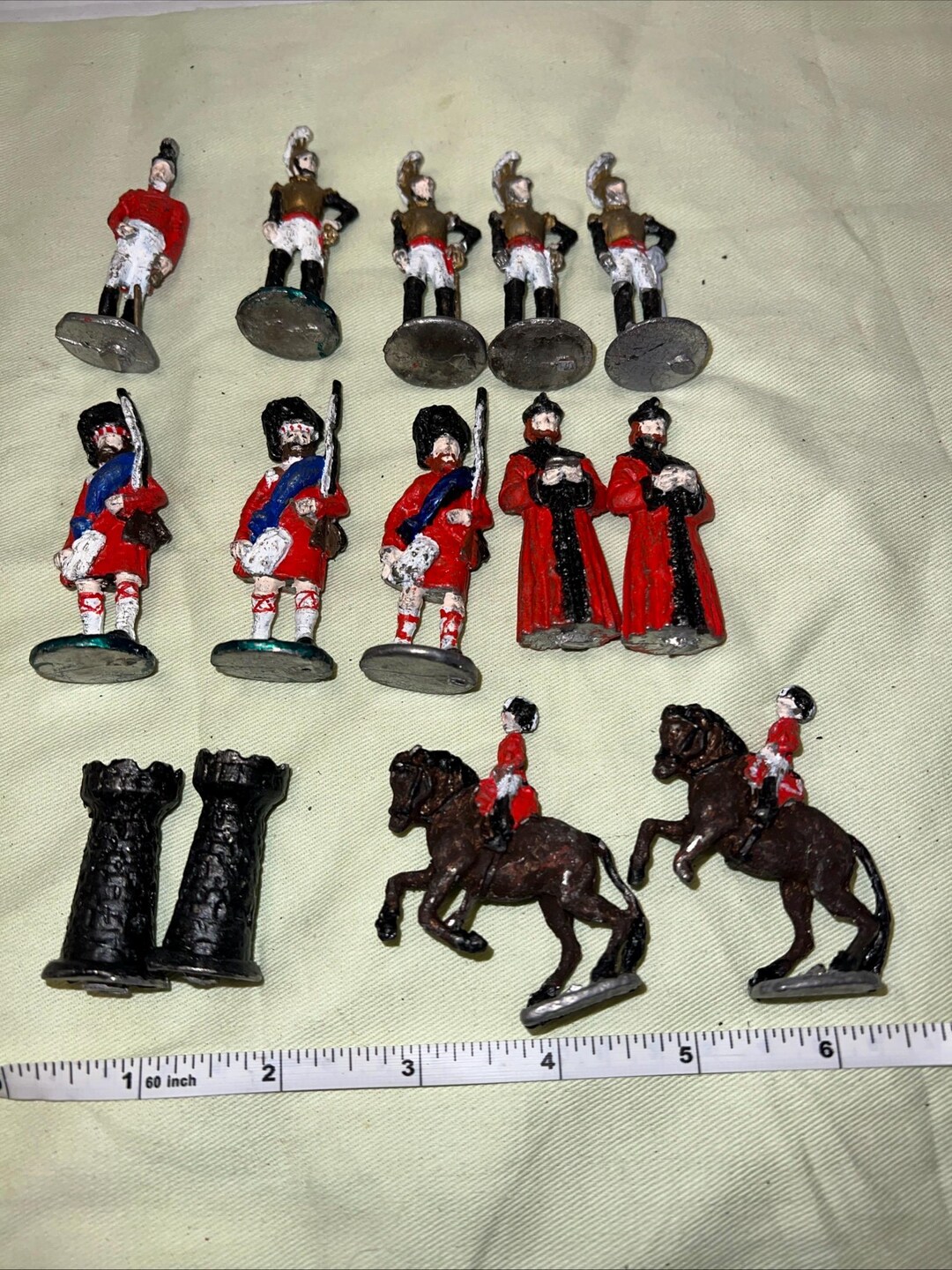 Lot of 14 Hand Painted Metal Miniature Military Figurines - Etsy
