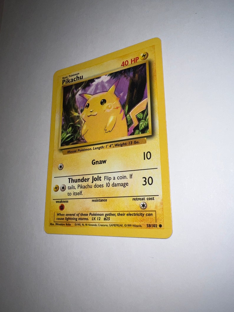 Pikachu 58/102 Yellow Cheeks Pokemon Card - Etsy