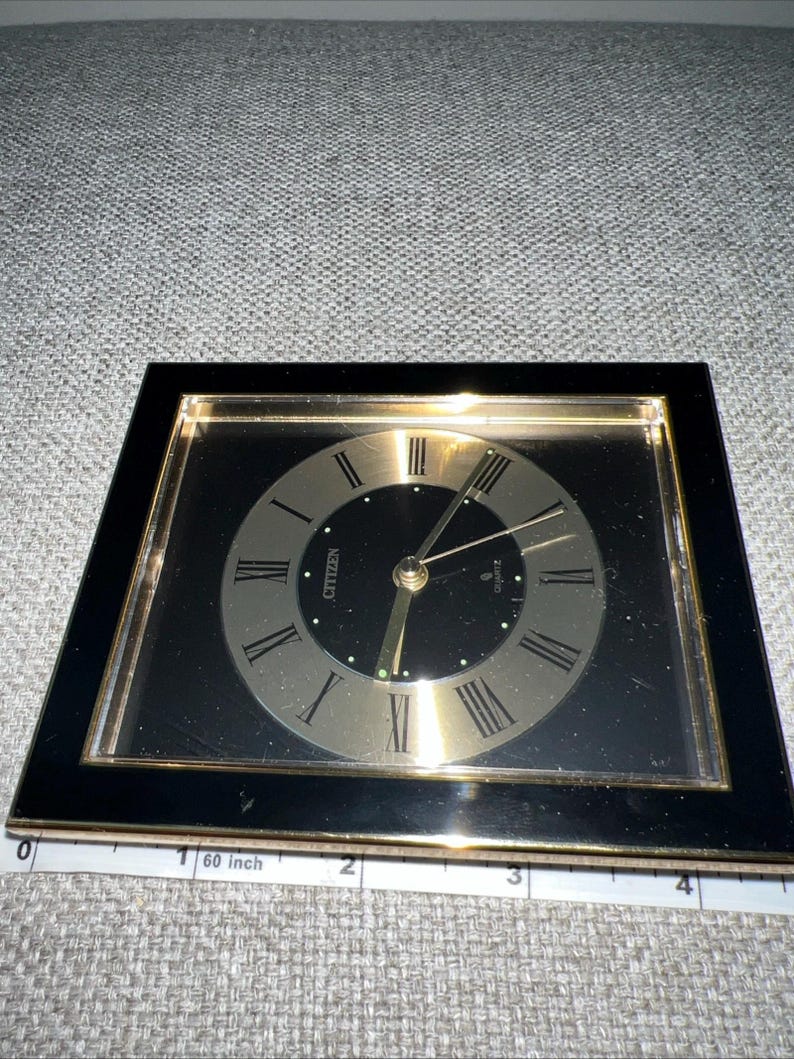 Citizen Quartz Clock (gold and Black) Made in Japan - Etsy