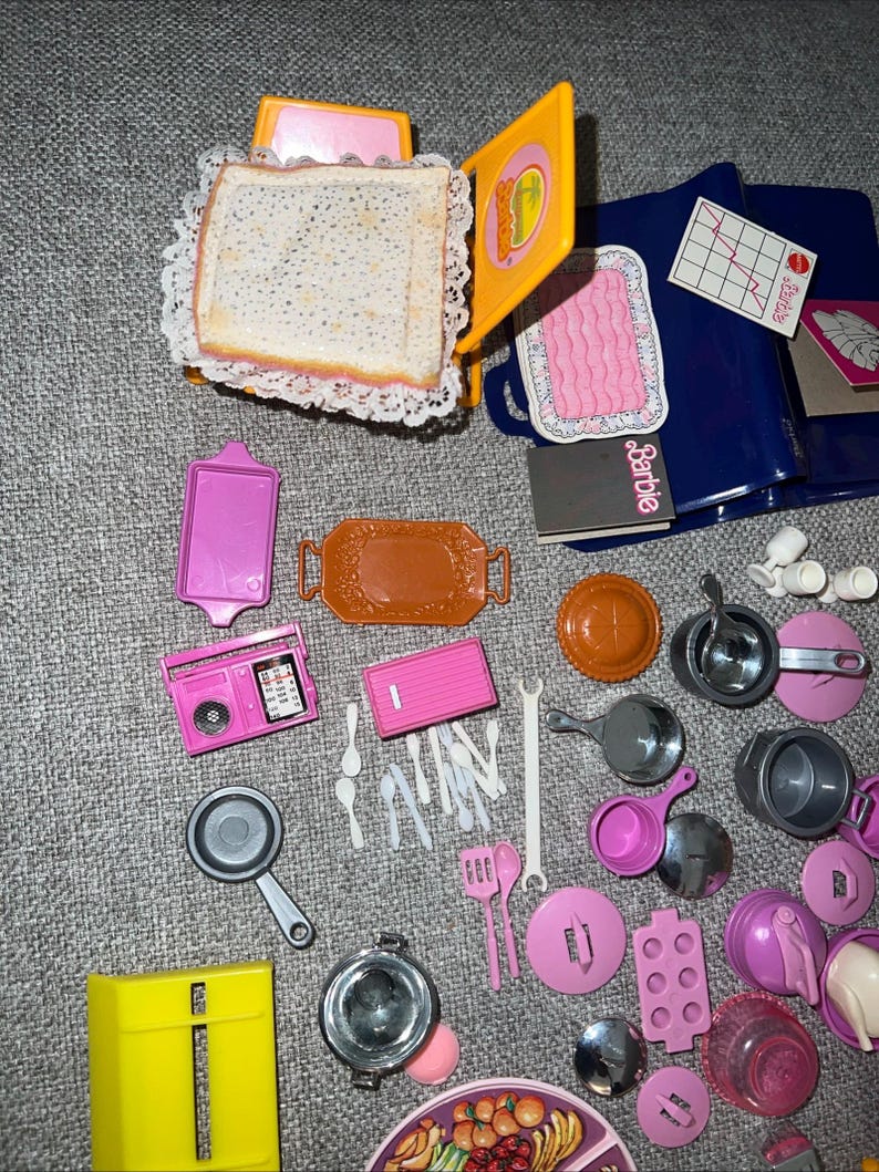 Barbie Vintage Cooking Accessories Including Utensils, Pots and Plates ...
