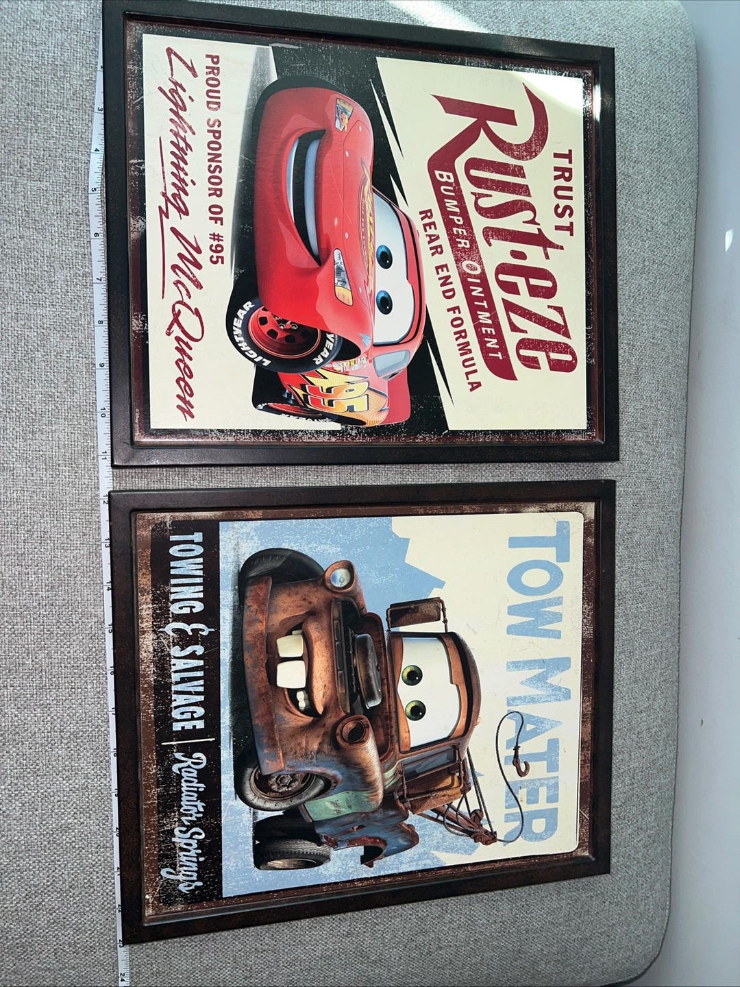 Pair of Disney Cars Lightning Mcqueen and Tow Mater Tin Signs - Etsy
