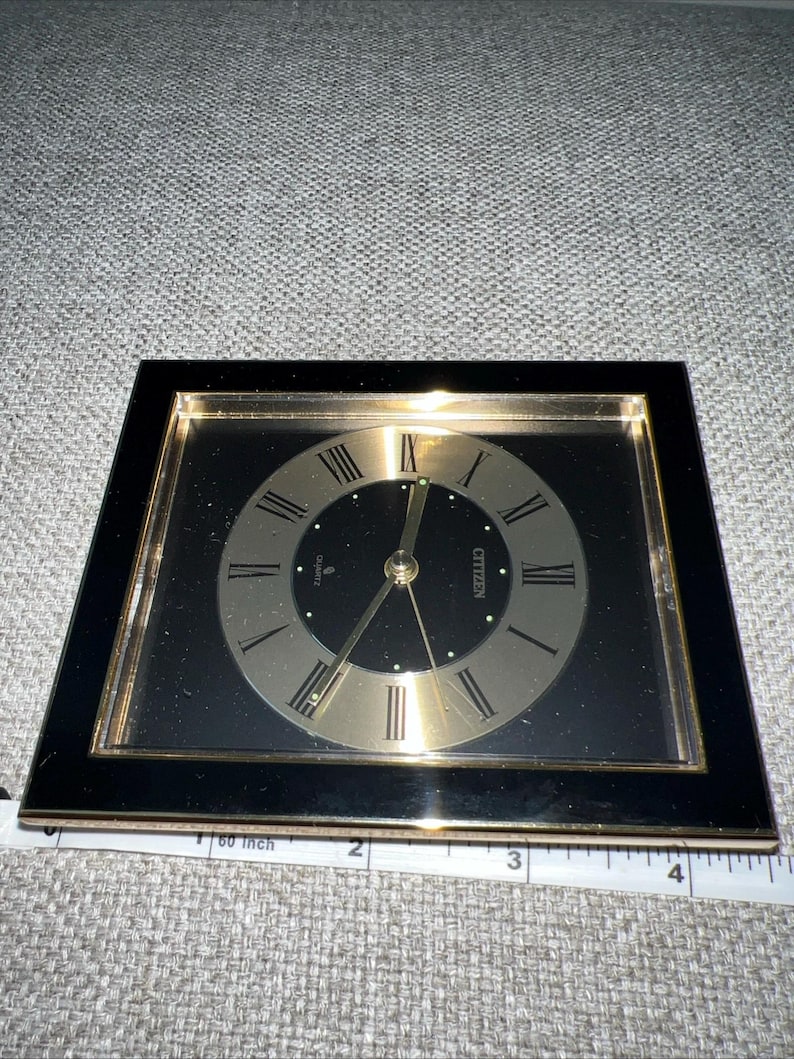 Citizen Quartz Clock (gold and Black) Made in Japan - Etsy