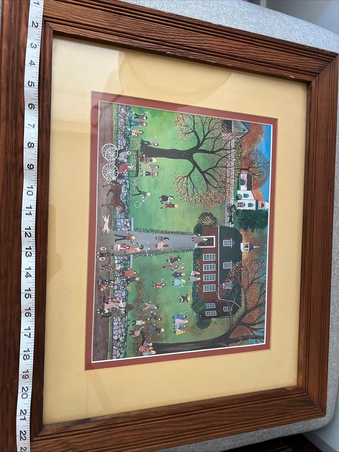 Vintage REGI KLEIN Lithograph Beautifully Framed American Folk School ...