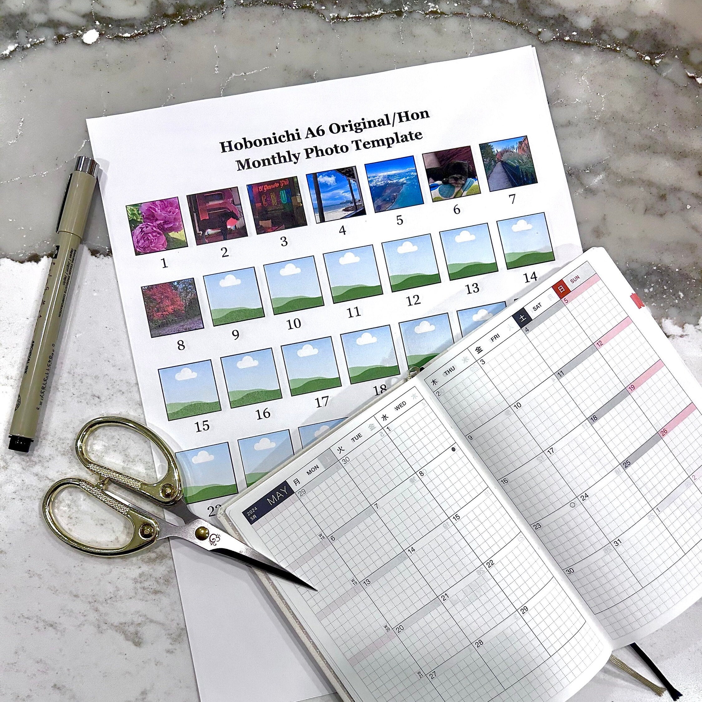 Hobonichi Monthly Photo Template - A6 Original/hon Size - Etsy