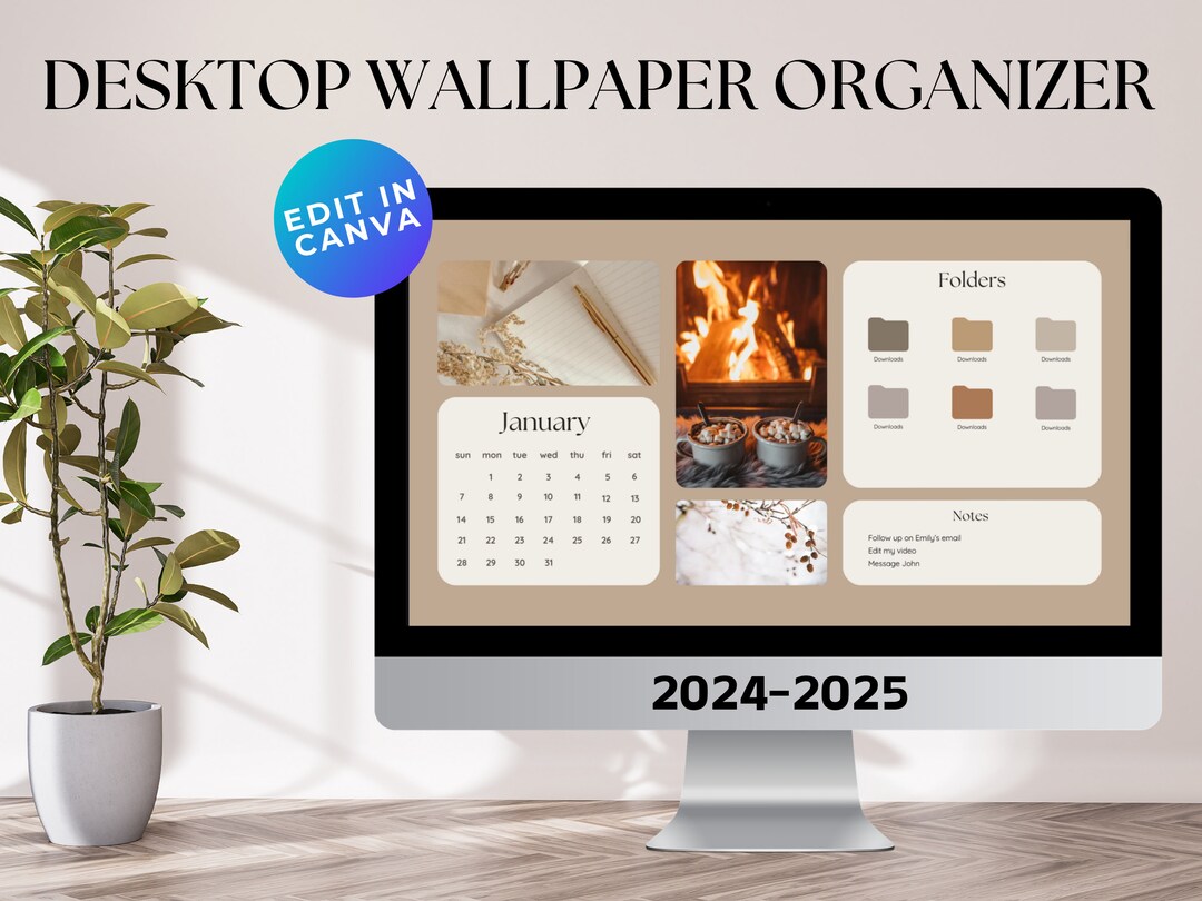 Desktop Wallpaper Organizer, Editable Organizer, 2024-2025 Season ...