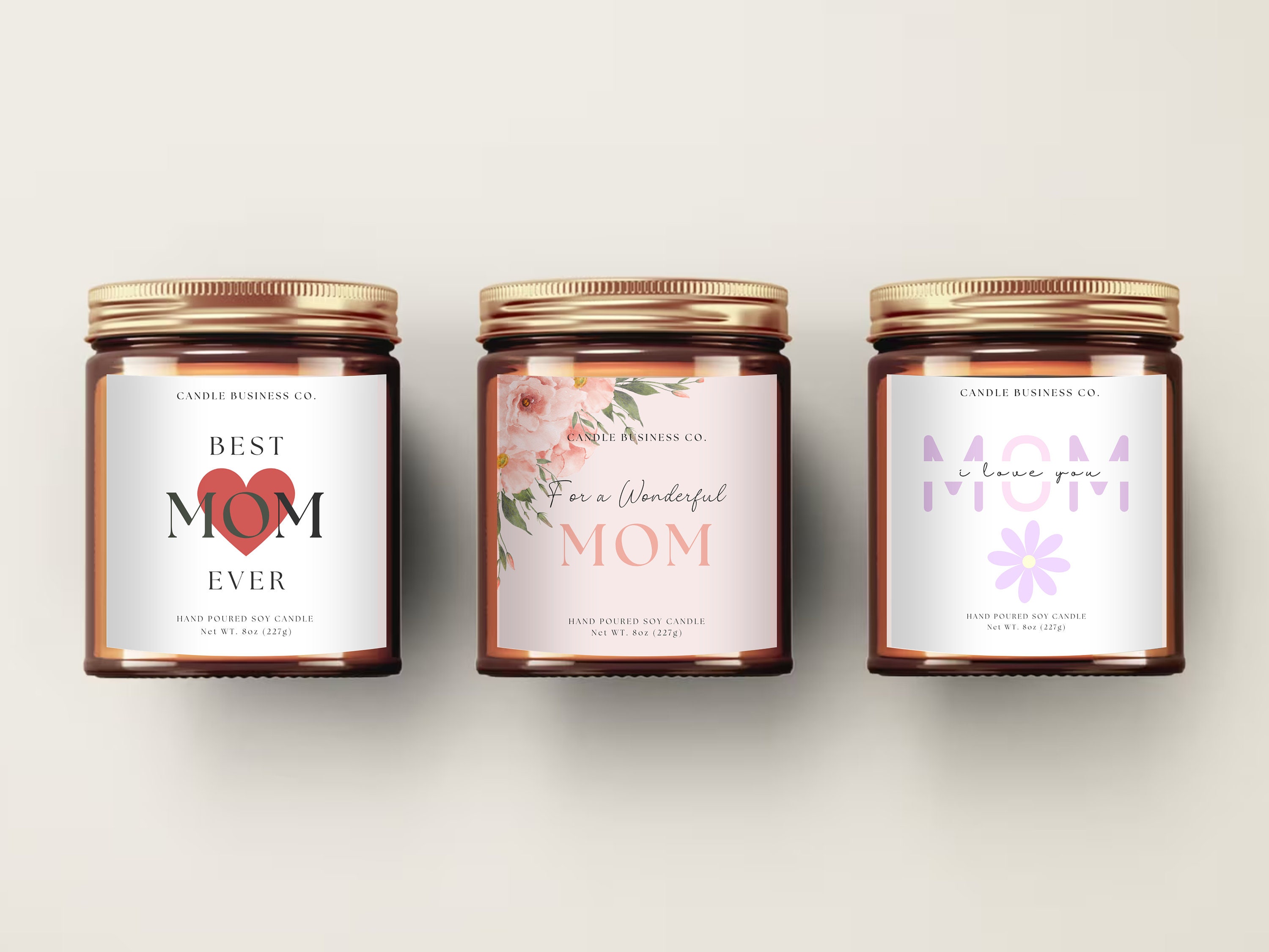 Mothers Day Candle & Wax Melt Labels, Floral Mom Label, Small Business ...