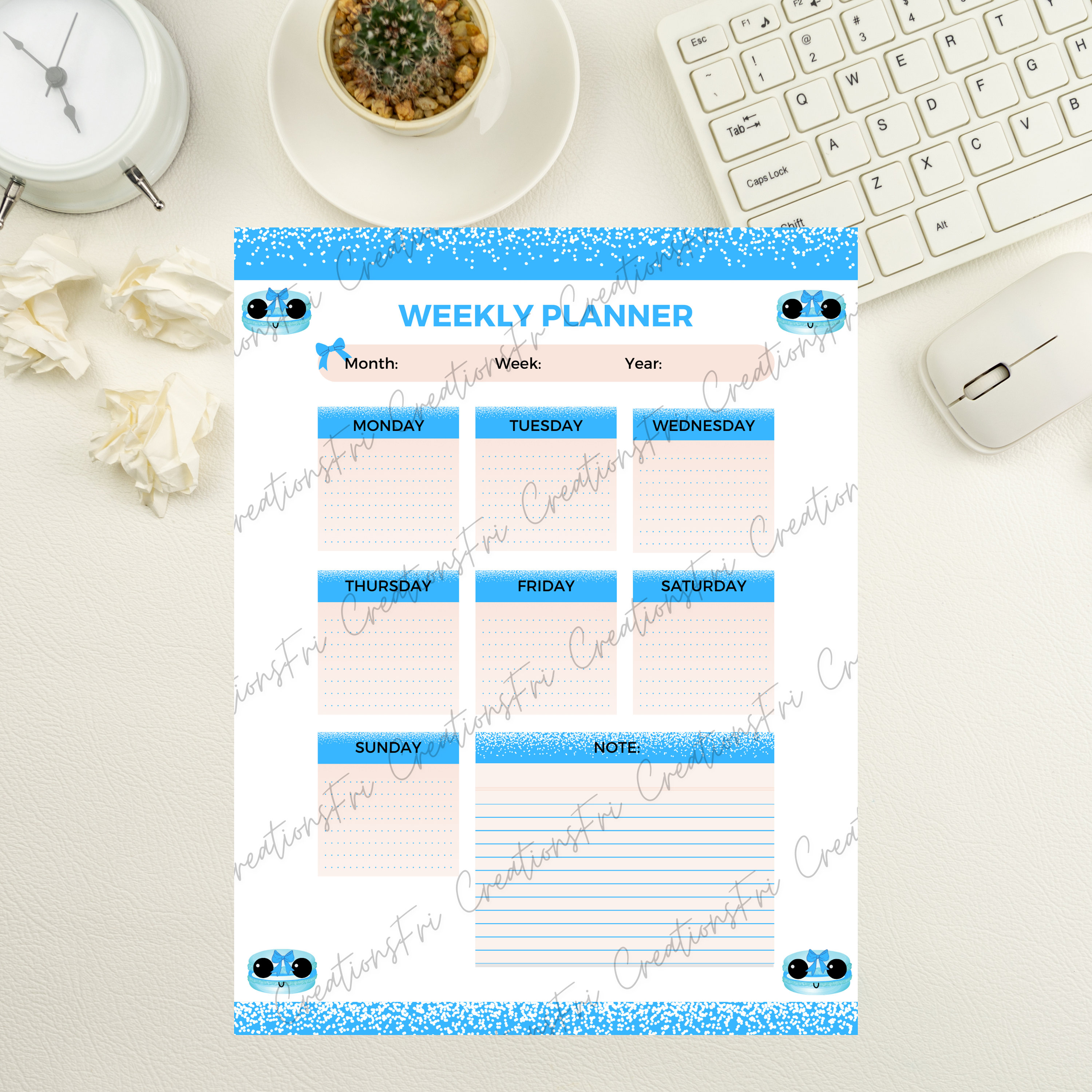 Planner / Weekly Planner / Blue Planner. - Etsy