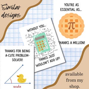 Maths Pun Thank You Card | Funny Greeting Card for STEM & Math Lovers ...