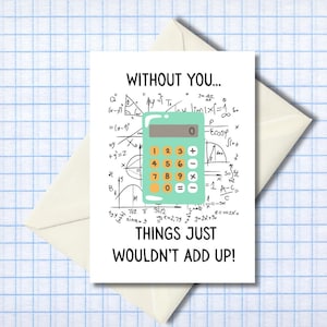 Maths Pun Thank You Card | Funny Greeting Card for STEM & Math Lovers ...
