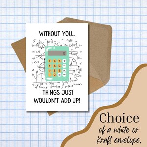 Maths Pun Thank You Card | Funny Greeting Card for STEM & Math Lovers ...