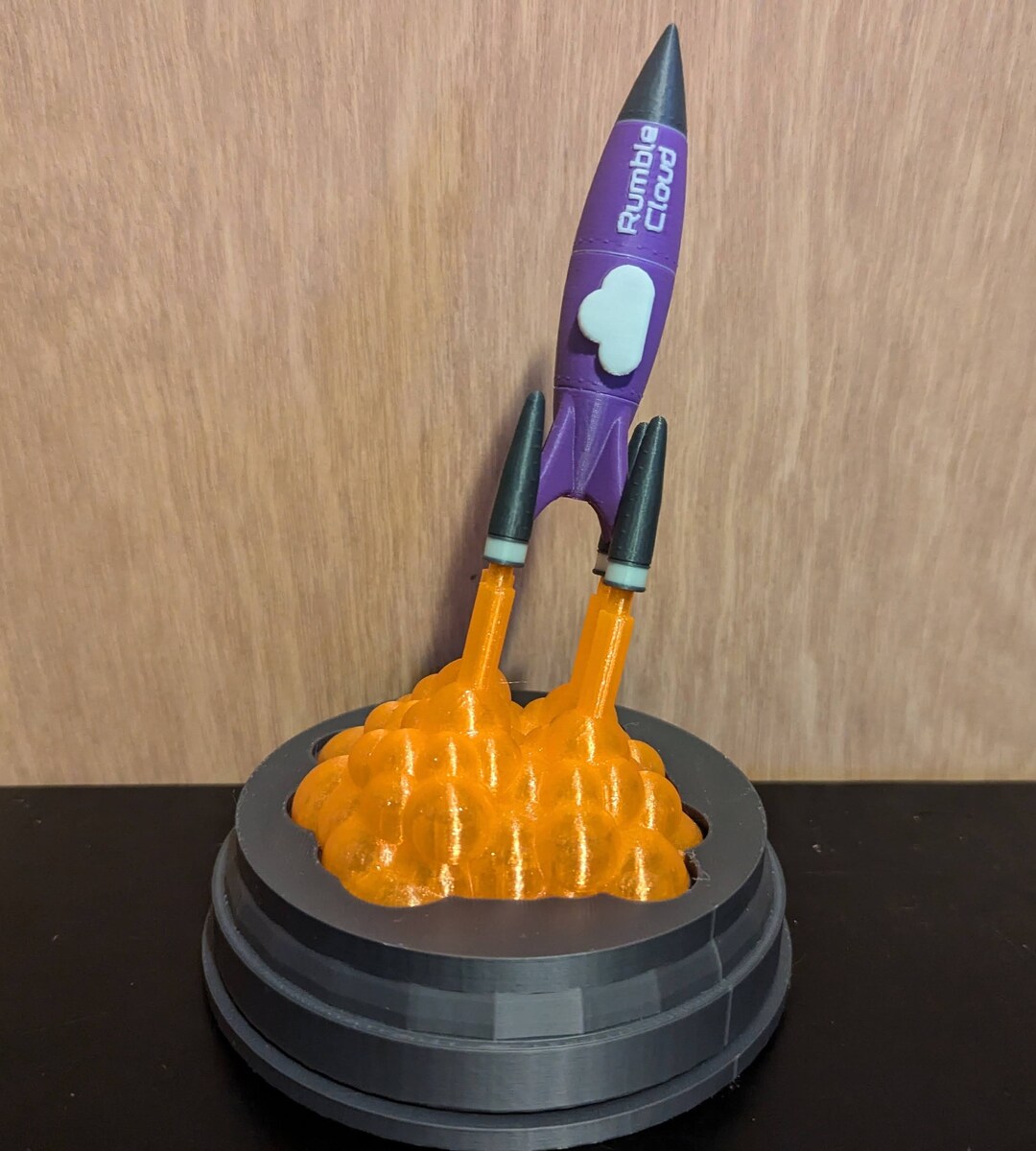 Rumble Cloud Rocket With LED Display Stand & Stickers - Etsy