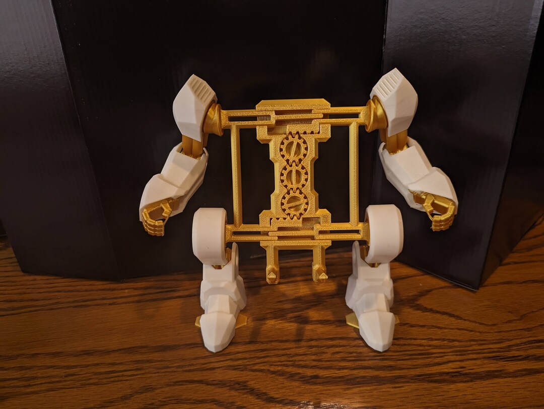 Armored Robot Phone Holder Universal Phone Stand White on Gold - Etsy