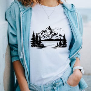 Hills Svg, Mountains Svg Bundle, Mountain Svg Hand Drawn, Forest Tree ...