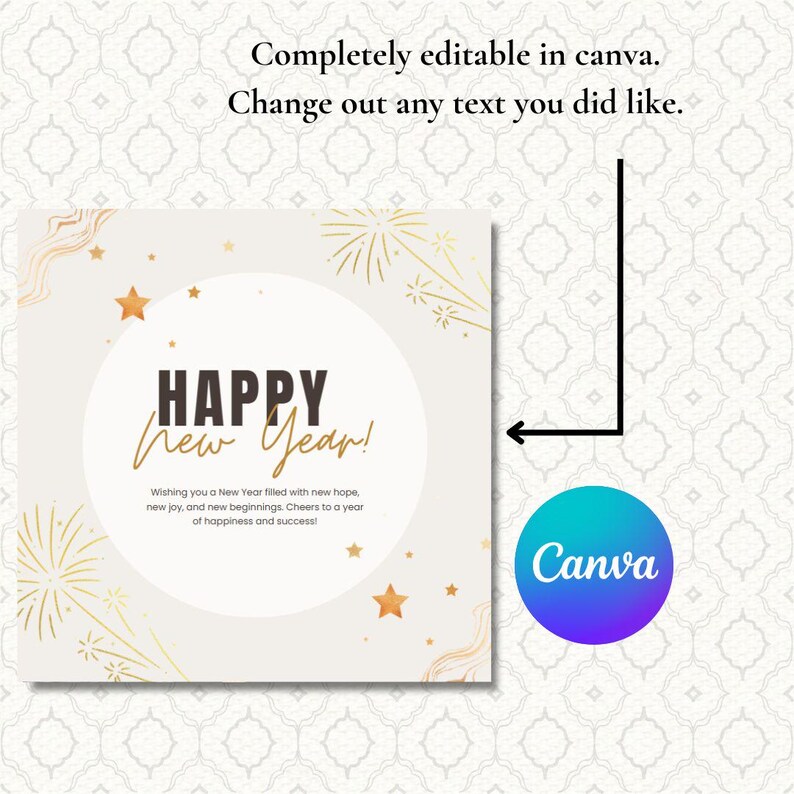 New Year Card Template, New Year Invites, New Years, Invitation Card ...