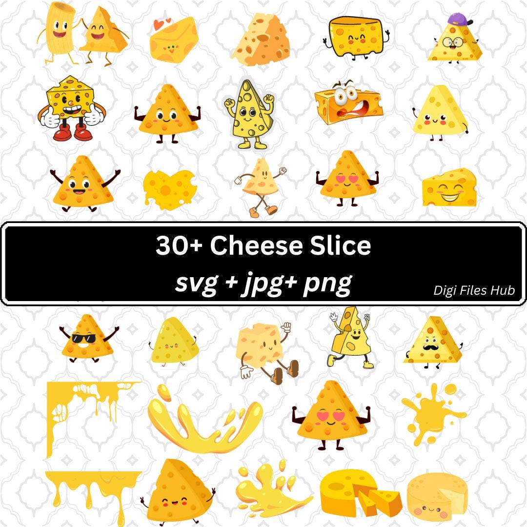 Cheese SVG Bundle - Cheese PNG Bundle - Cheese Clipart - Cheese SVG Cut ...