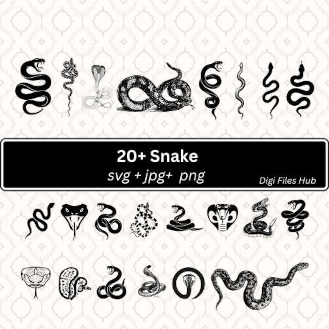 Snake Svg Bundle, Snake Clipart, Png, Boho Snake Svg, Snake Flowers Svg ...