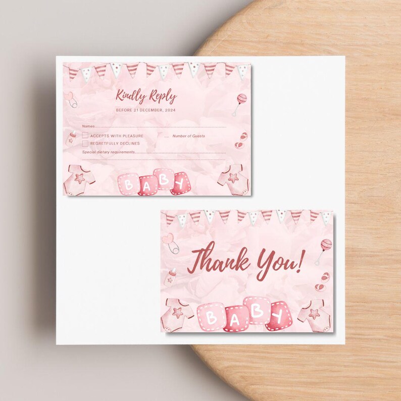Light Pink Illustrative Watercolor Childish Modern Baby Shower ...