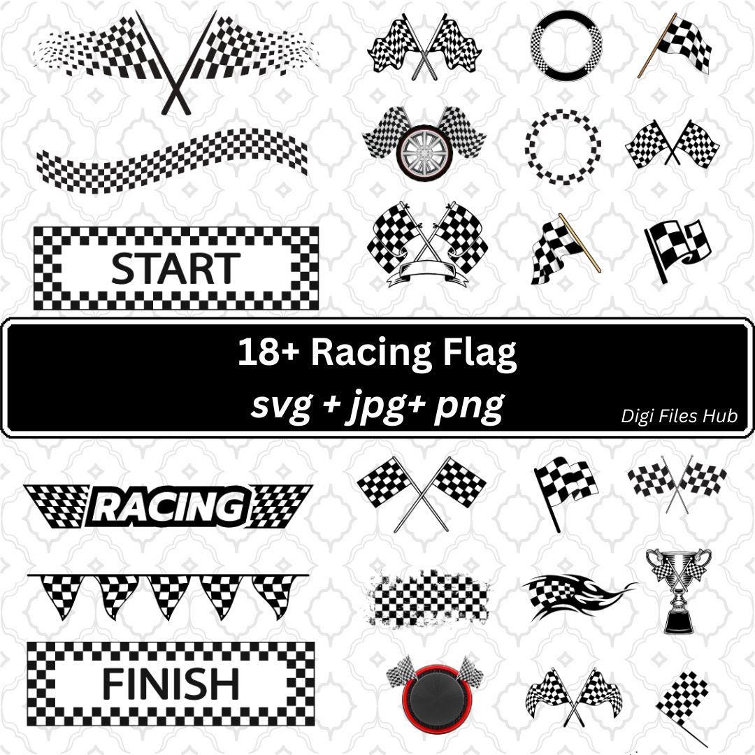 Race Flag Svg Png Bundle, Checkered Flag Svg, Racing Flag Svg, Race ...