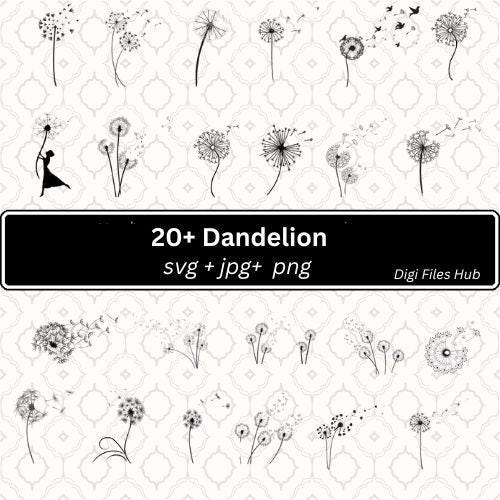 Dandelion Svg Bundle, Dandelion Svg, Cut Files for Cricut, Silhouette ...