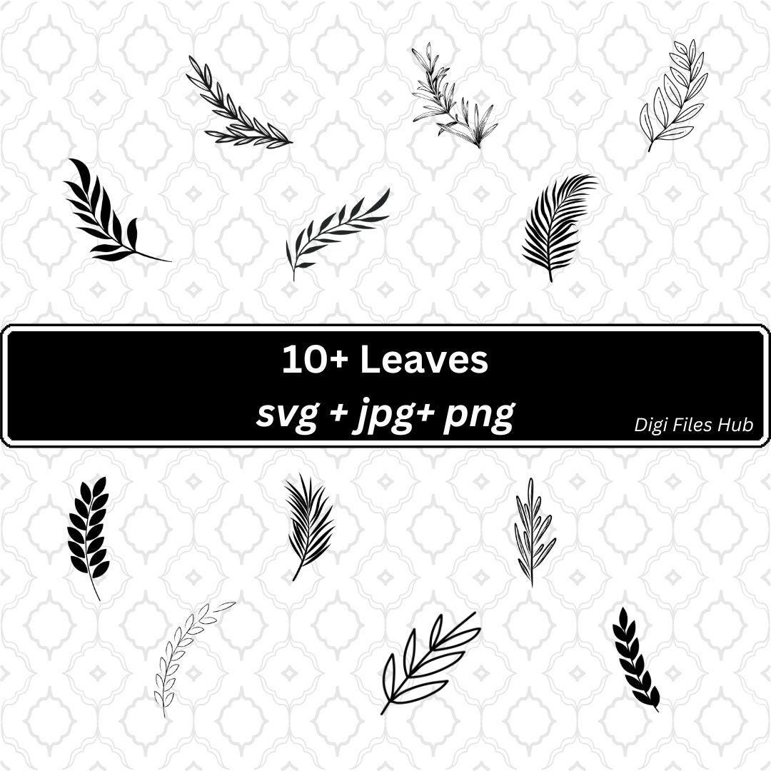 Leaves SVG Bundle, Hand Drawn Leaves SVG, Plant Svg, Paper Leaves, Leaf ...