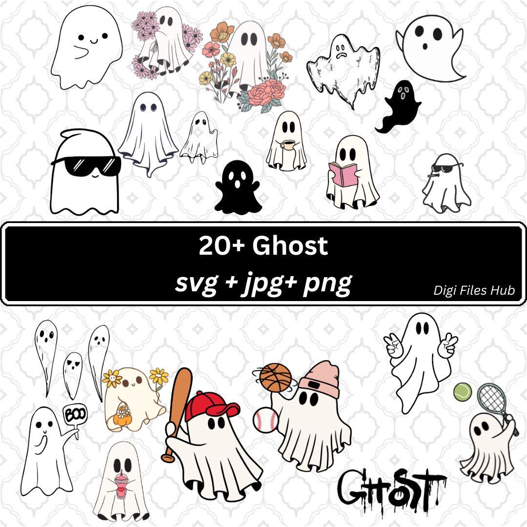 GHOST SVG, Halloween Svg, Ghosts Svg, Ghost Svg Bundle, Ghost Clipart ...