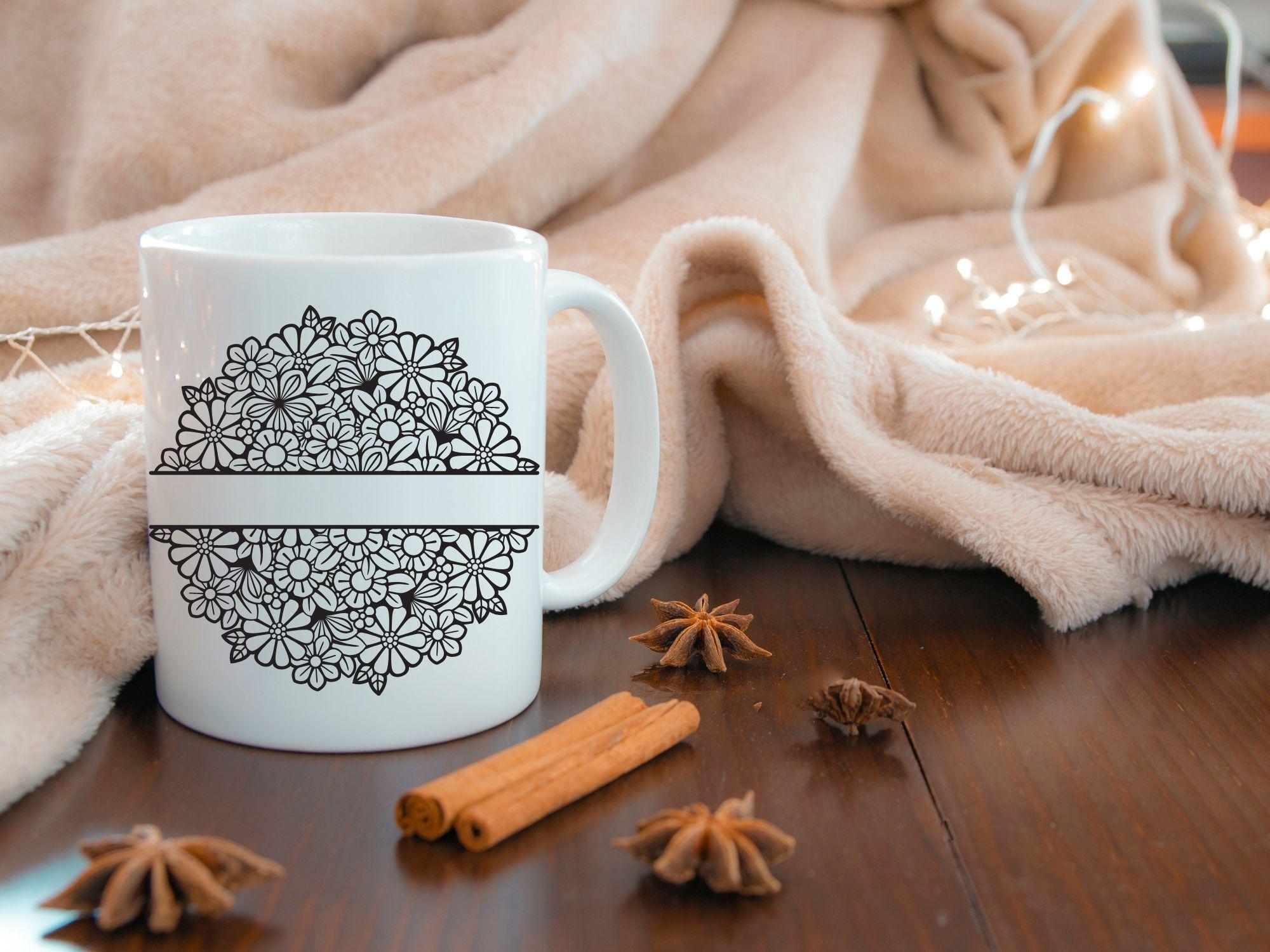 MANDALA SPLIT SVG, Split Mandala Clipart, Split Mandala Svg Cut Files for Cricut,mandala Svg ...