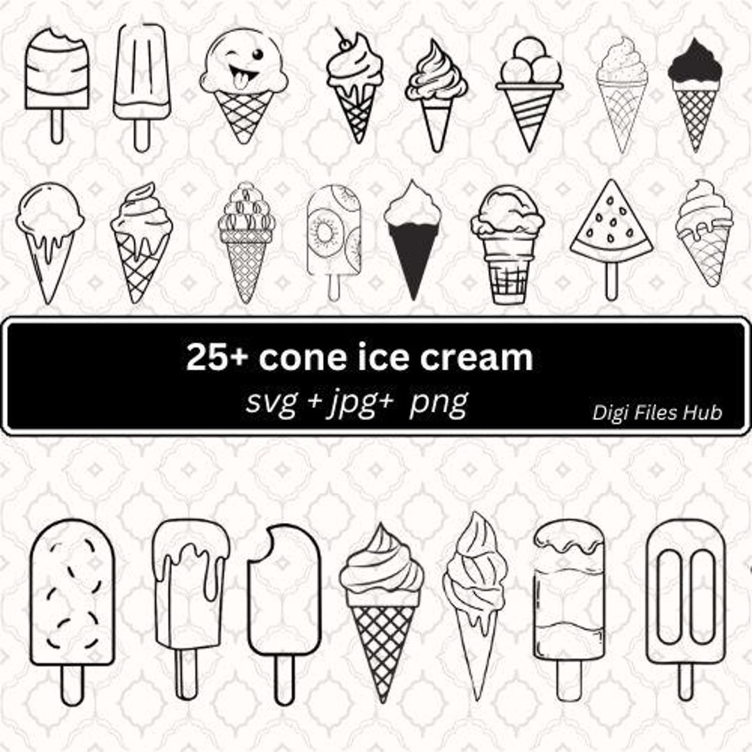 Ice Cream Svg,ice Cream Cone Svg,ice Cream Outline,sweet Ice Cream Cone ...
