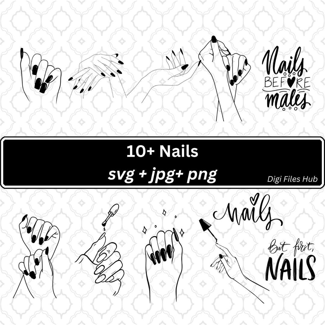Nail Svg, Woman Nails Pretty Hands Png , Fingers Svg , Nail Artist SVG ...