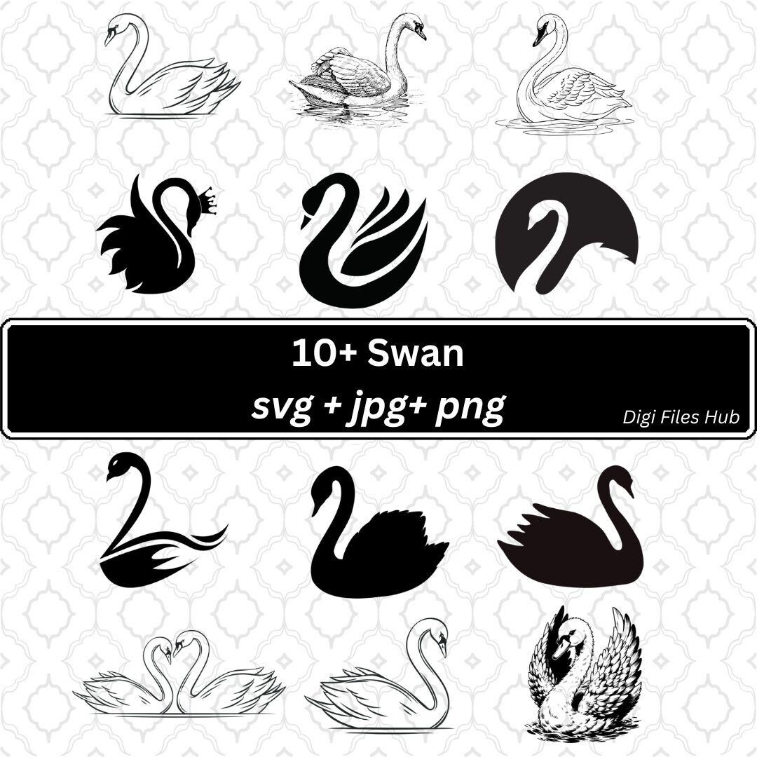 Swan Svg Bundle, Swan Cut Files for Circut, Swan Silhouette, Swan ...