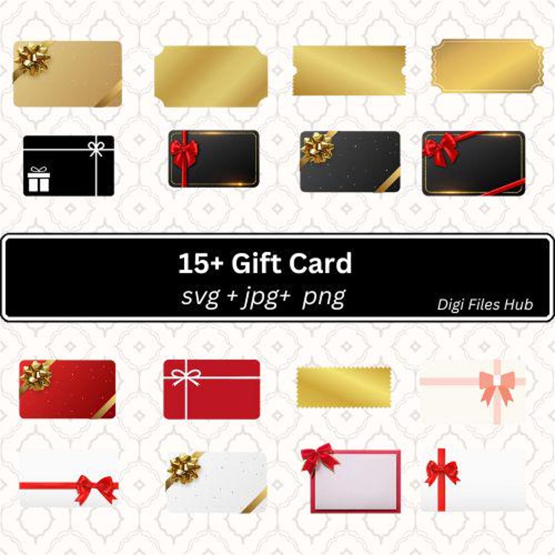 Gift Cards Svg Bundle, Gift Cards Png,gift Card Svg, Gifts SVG ...