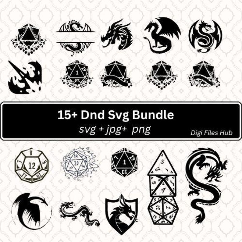 Dungeons and Dragons Svg, Dnd Svg, Dnd Logo, Dice Dragon, Dnd Icon ...