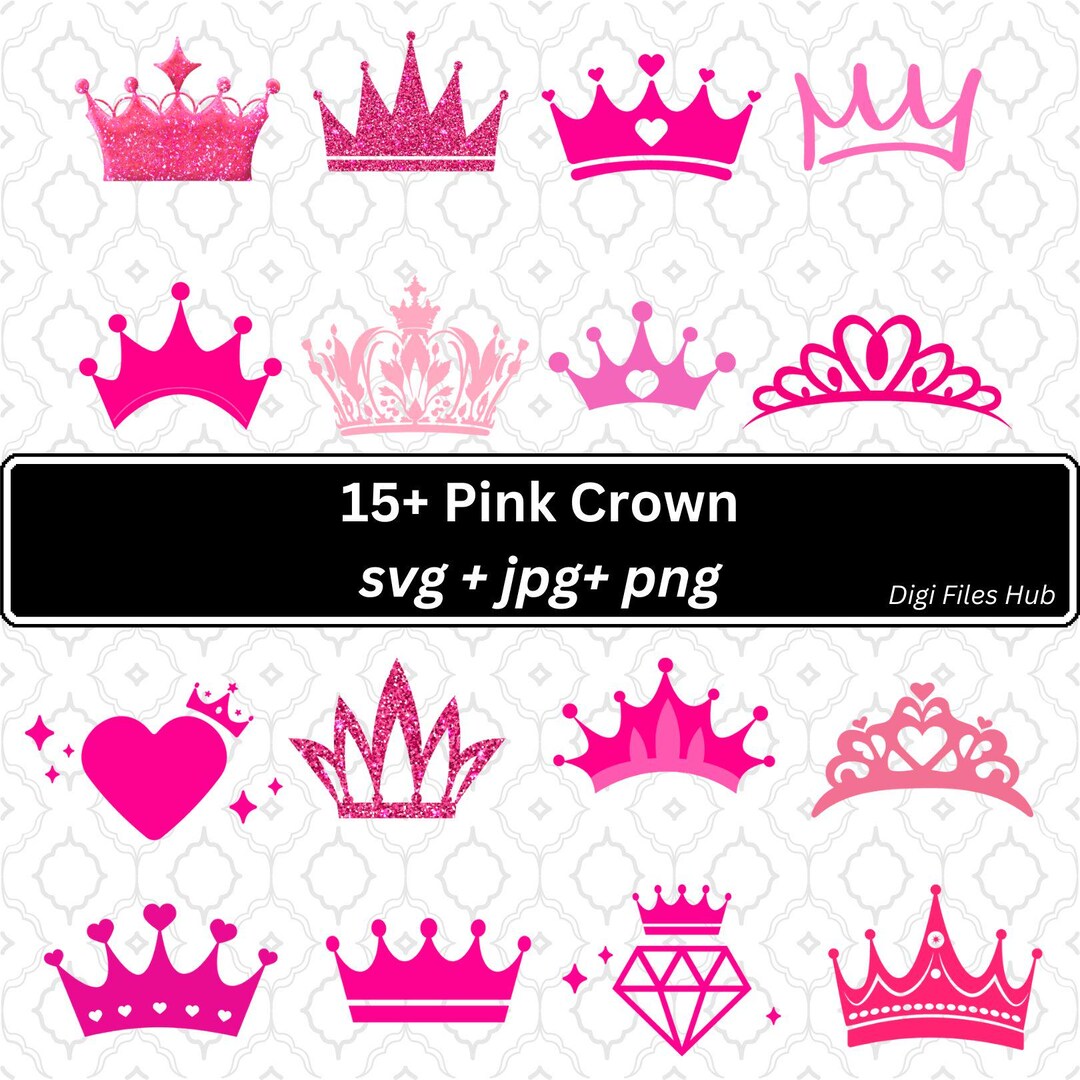 Pink Crown Svg, Royal Crown SVG File, King Crown SVG, Queen Crown SVG ...