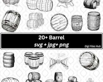 Barrel Svg Bundle, Barrel Svg, Wood Barrel Svg, Beer Keg Svg, Barrel ...