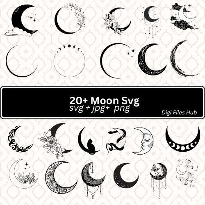 Moon Svg - Etsy