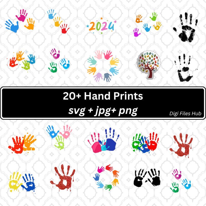 Kids Hand Print Svg - Etsy