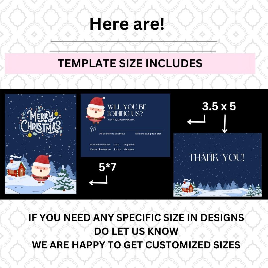 Merry Christmas Greeting Card Template, Christmas Card Printable ...