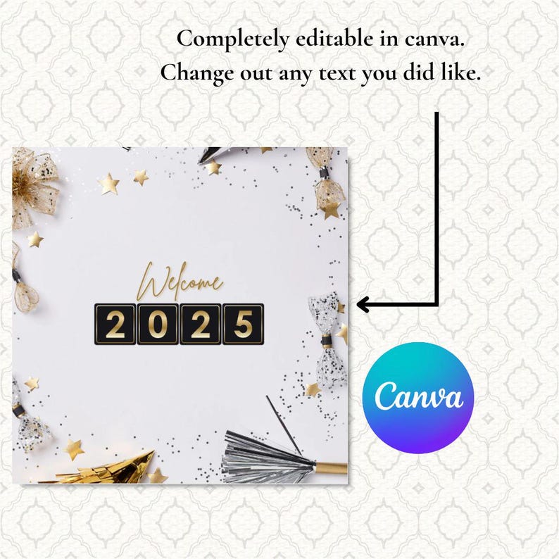 2025 New Years Party Invitation Template, New Years Eve Party Invite ...