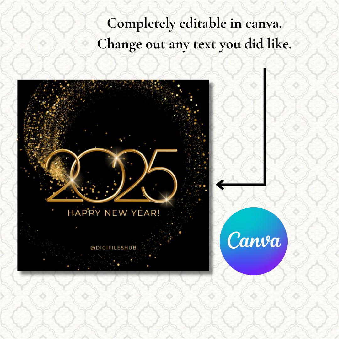 2025 New Year Templets, EDITABLE ,new Year ,template, New Year Invites ...