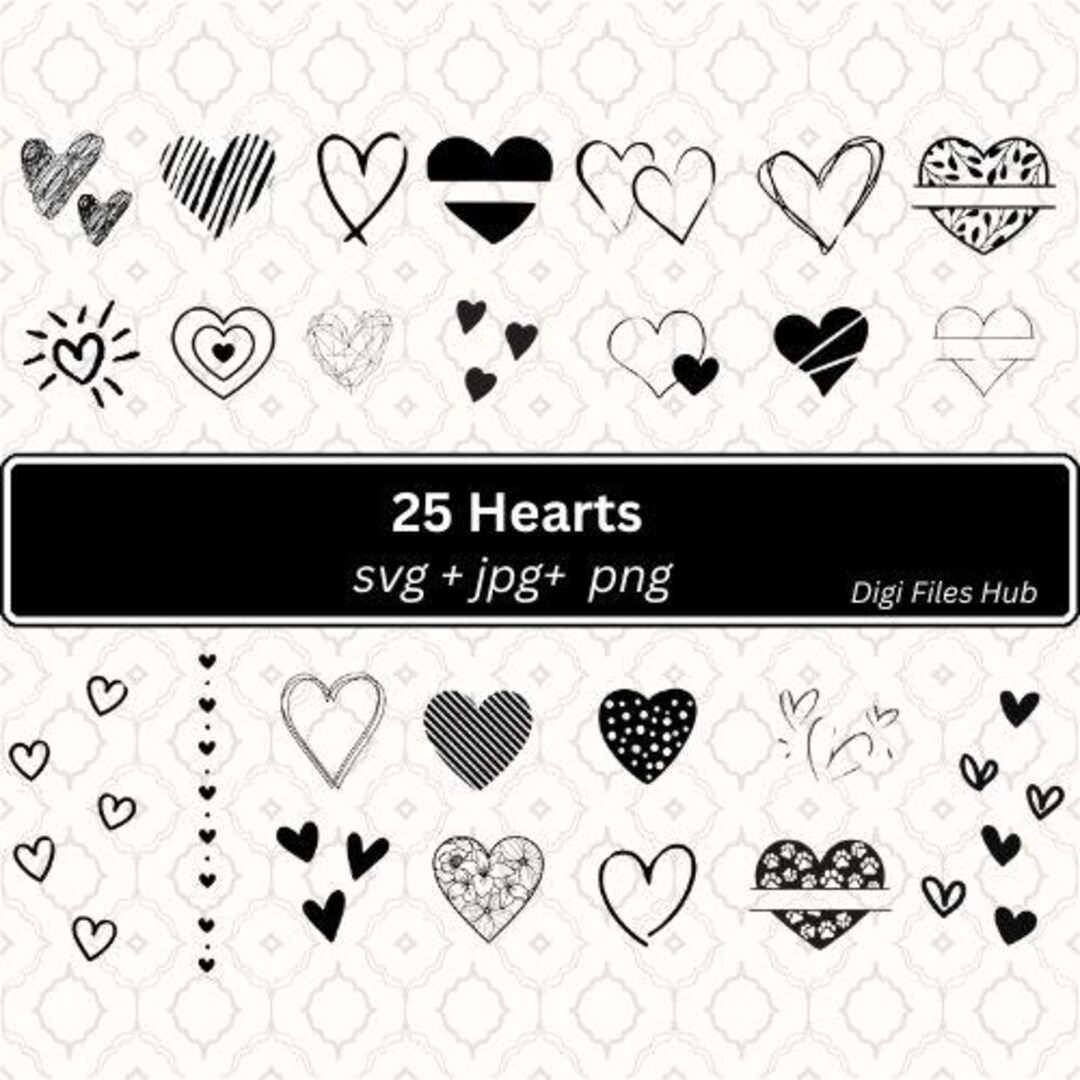 Heart Doodle Svg, Heart Svg Cut Files for Cricut, Cricut, Heart Frame ...