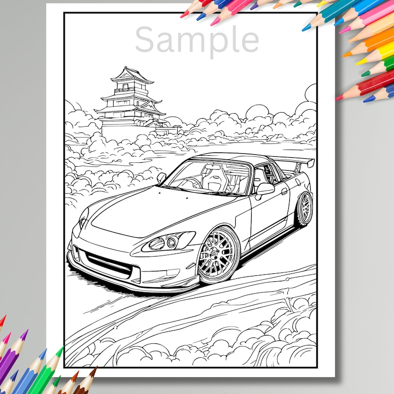 Classic JDM Cars Coloring Book Vol. 2 | 50 Japanese Cars Coloring Pages ...