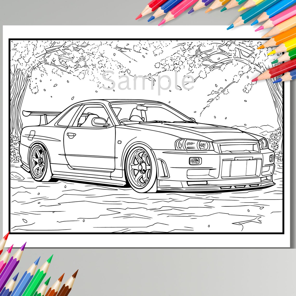Classic JDM Cars Coloring Book Vol. 2 | 50 Japanese Cars Coloring Pages ...