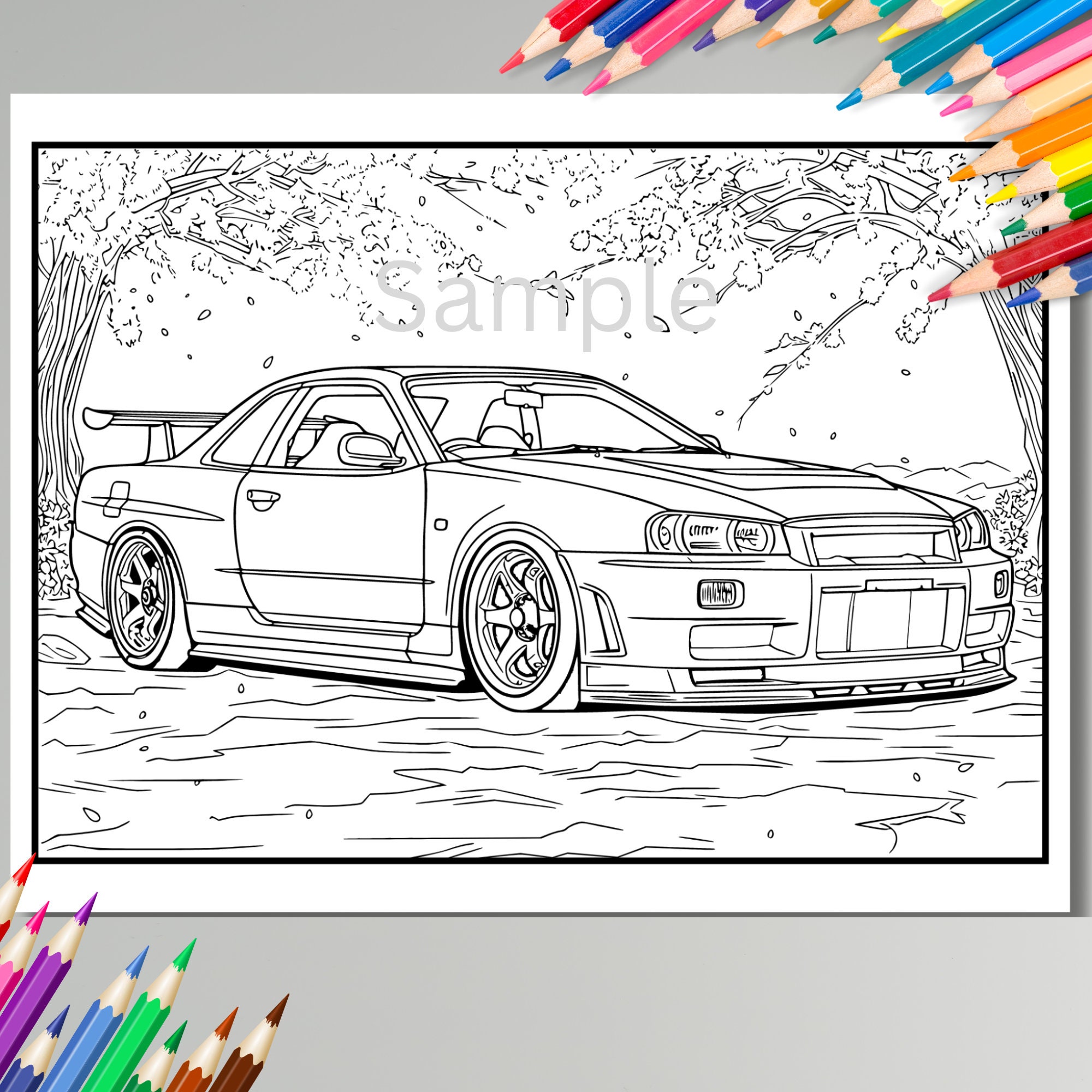 Classic JDM Cars Coloring Book Vol. 2 | 50 Japanese Cars Coloring Pages ...