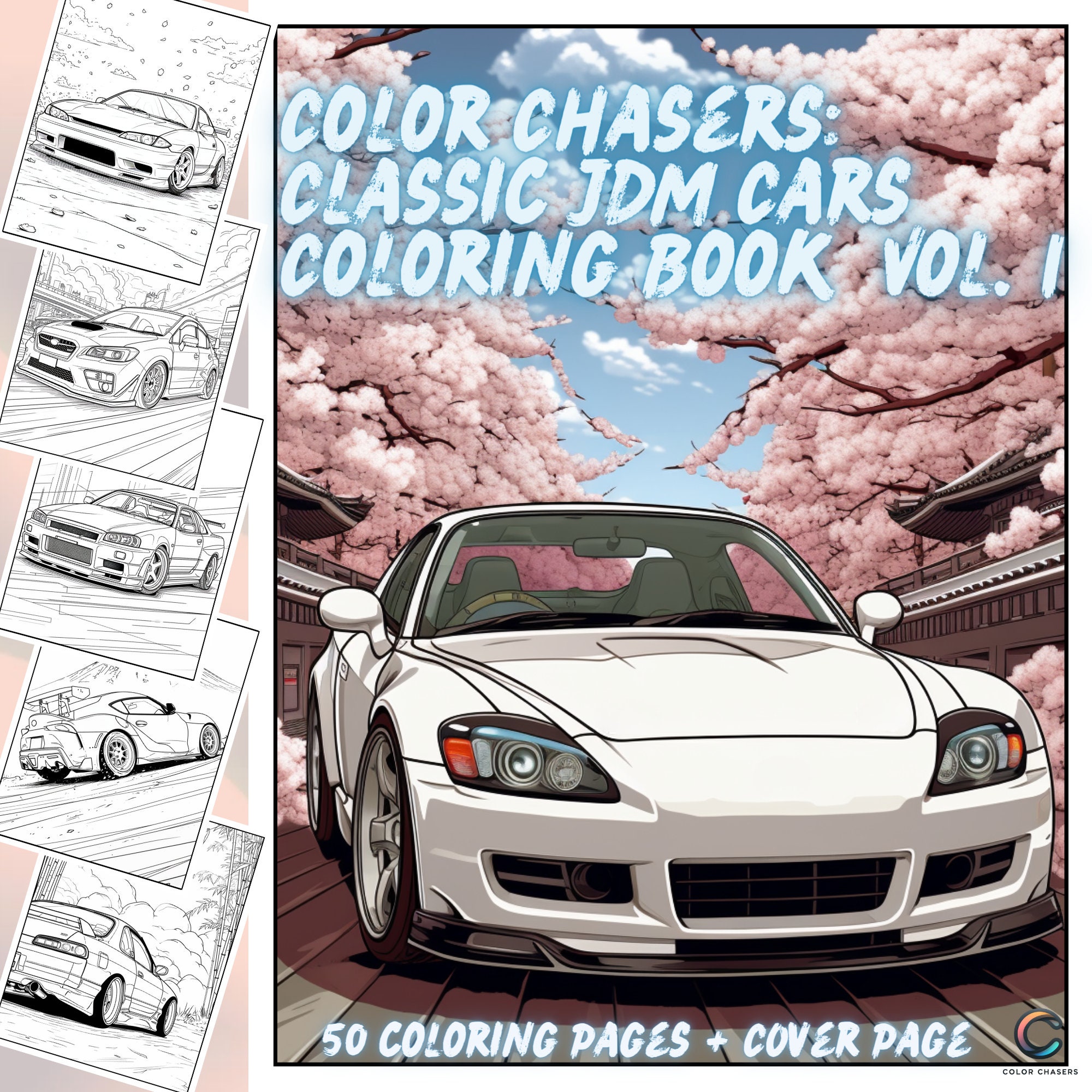 Classic JDM Cars Coloring Book Vol. 1 | 50 Japanese Cars Coloring Pages ...