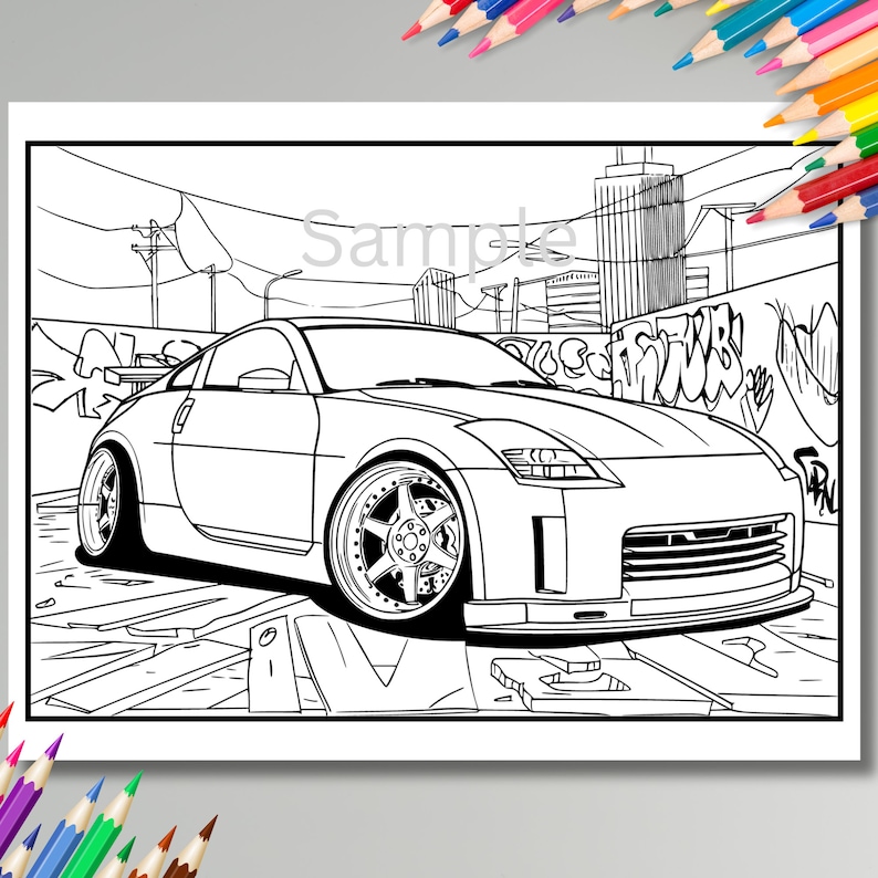 Classic JDM Cars Coloring Book Vol. 2 | 50 Japanese Cars Coloring Pages ...